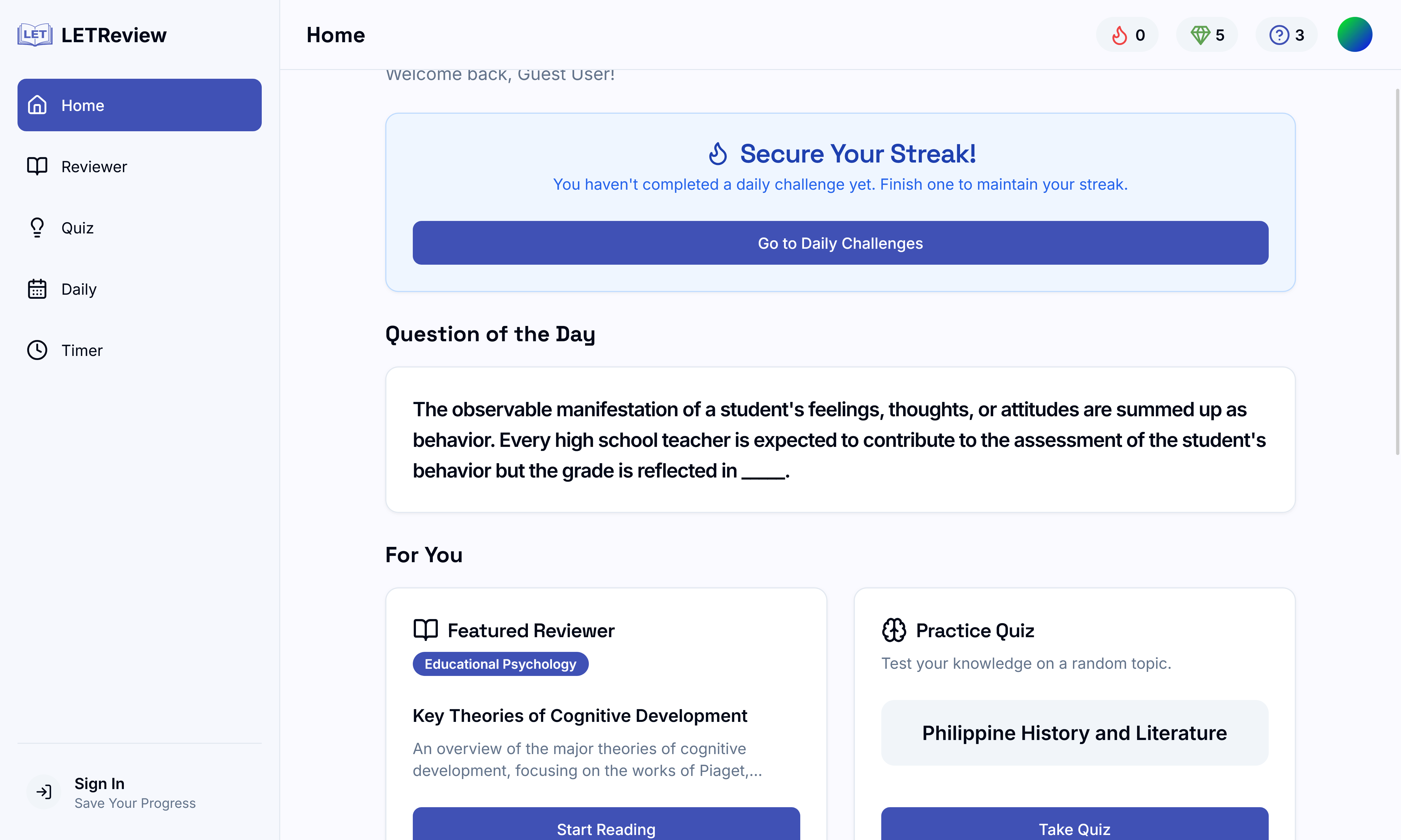 LETReview | Your Gamified LET Review Partner
